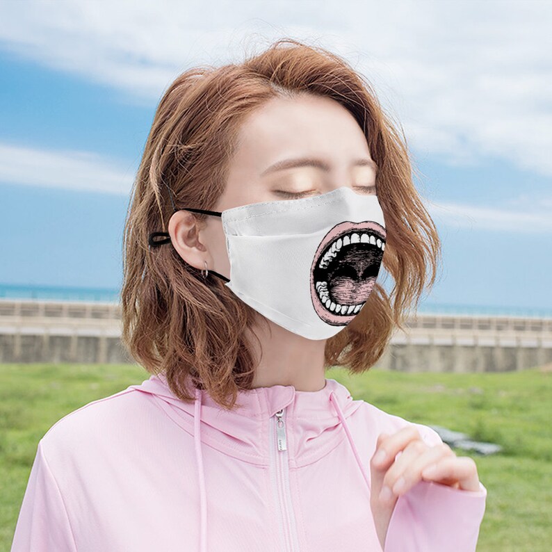 Open Mouth Face Mask with Filters Protective Reusable | Etsy