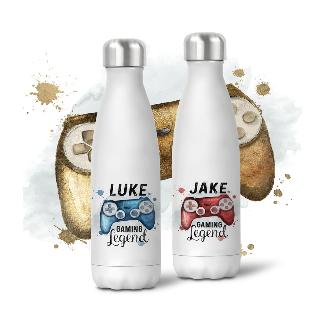 Personalised Gaming Water Bottle, Back to School PS4, Xbox, Birthday ...