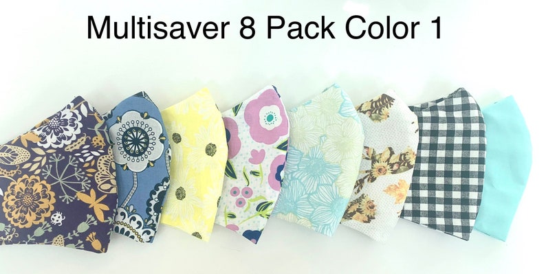 Multipack: 1/2 Dozen, 8-Pack, and 12-Pack 100% Cotton face mask with ...