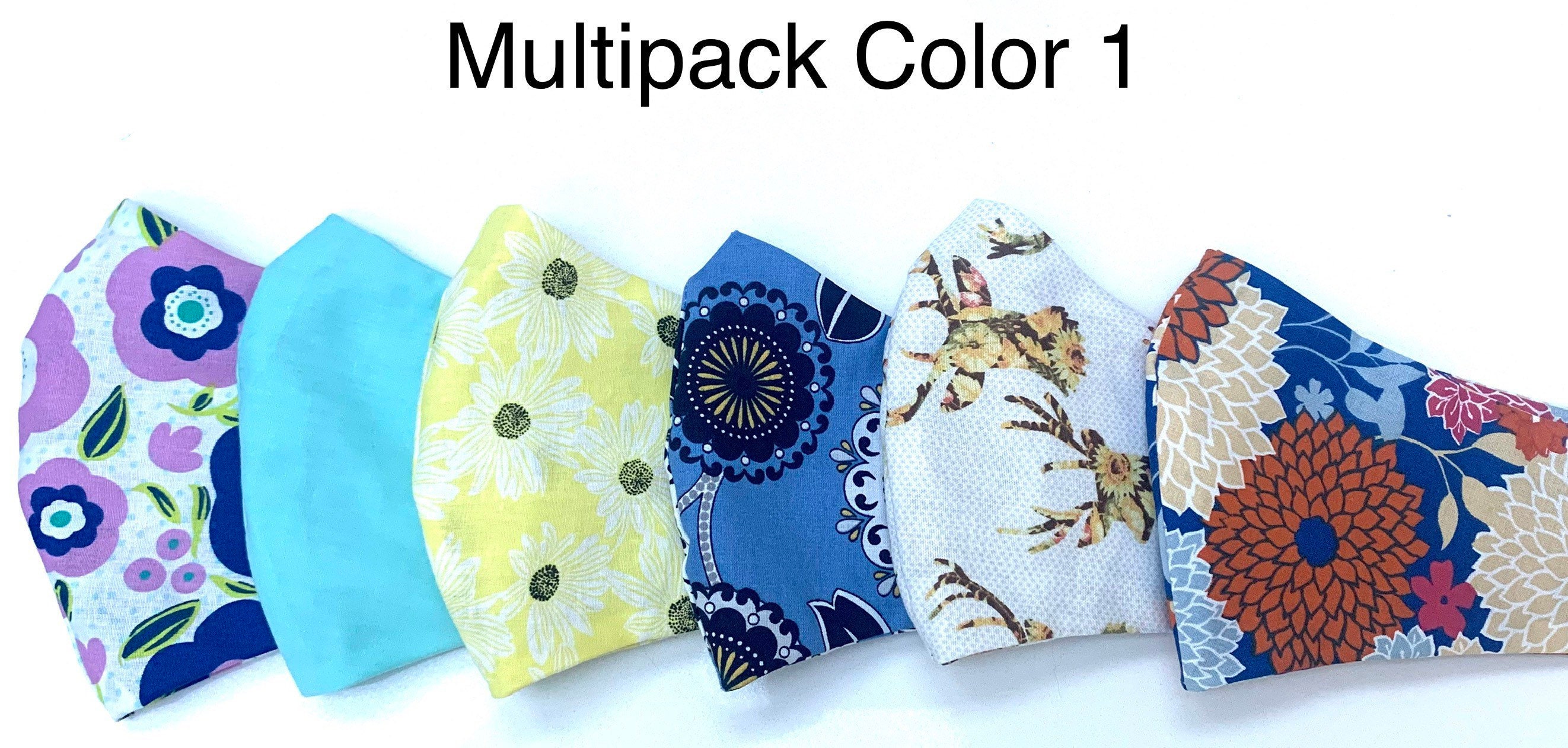 Multipack: 1/2 Dozen, 8-Pack, and 12-Pack 100% Cotton face mask with ...