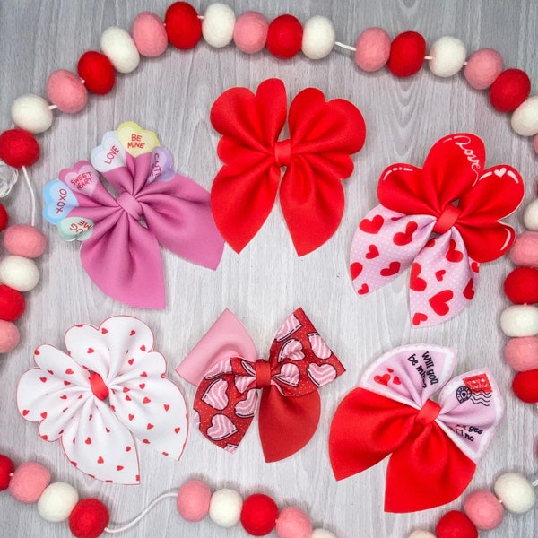 Valentines Hair Bows - Etsy