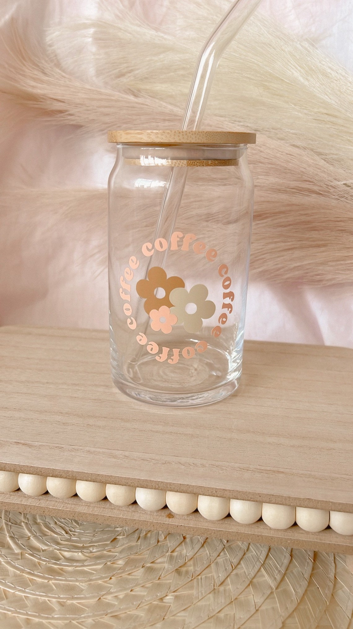 Trendy Daisy Coffee Cup Iced Glass Cup Coffee Cup Glass - Etsy