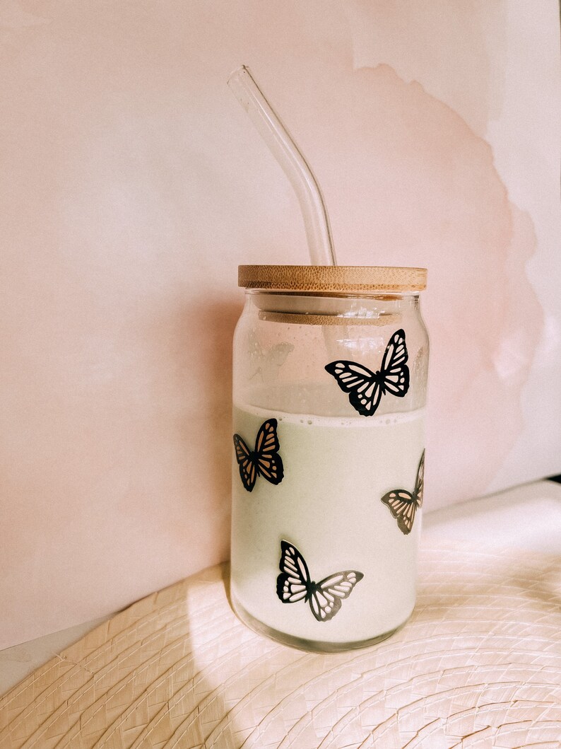 Butterfly Can Glass Butterfly Coffee Cup Trendy Cup - Etsy