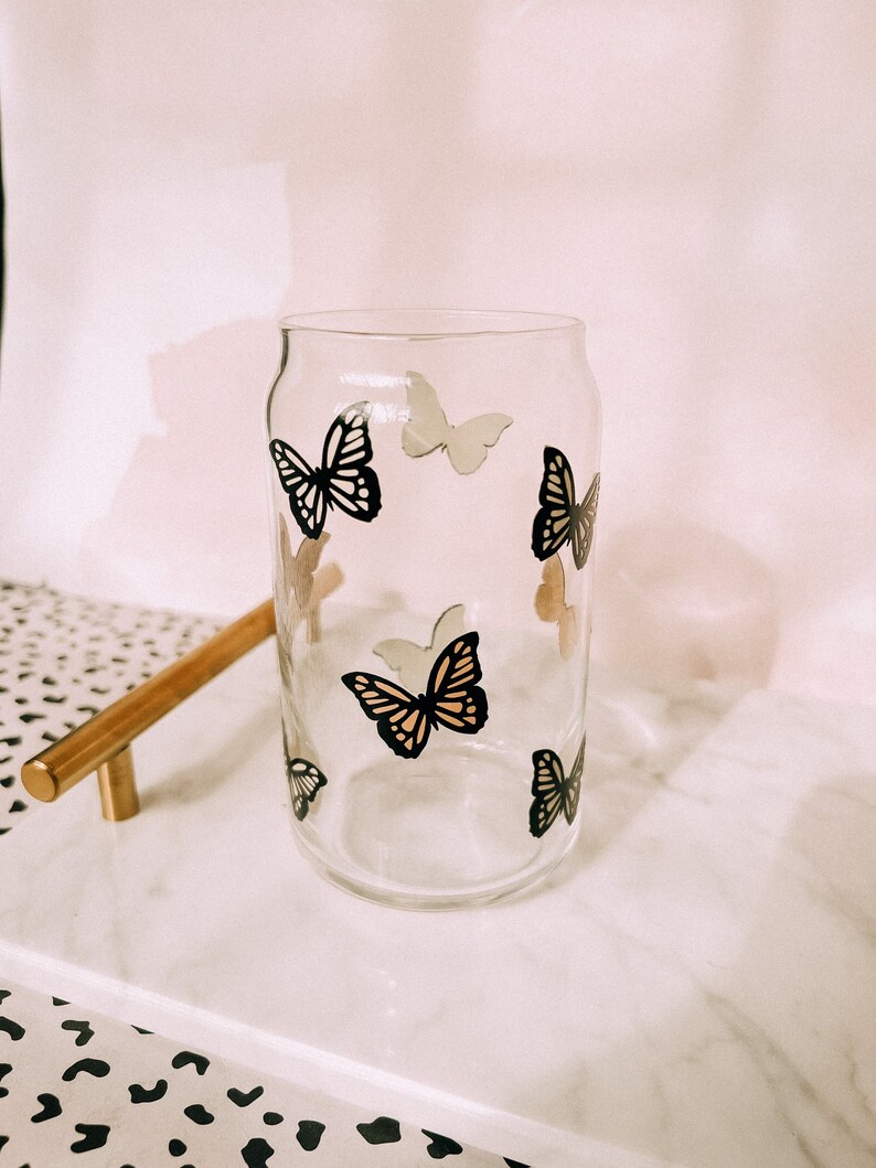 Butterfly Can Glass Butterfly Coffee Cup Trendy Cup - Etsy