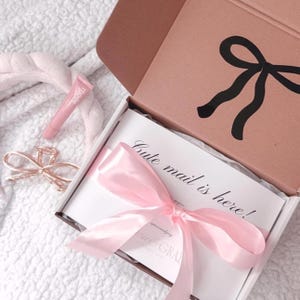 Pink Christmas Gift Box, Coquette Bow Care Package, Coffee Lovers Gift ...