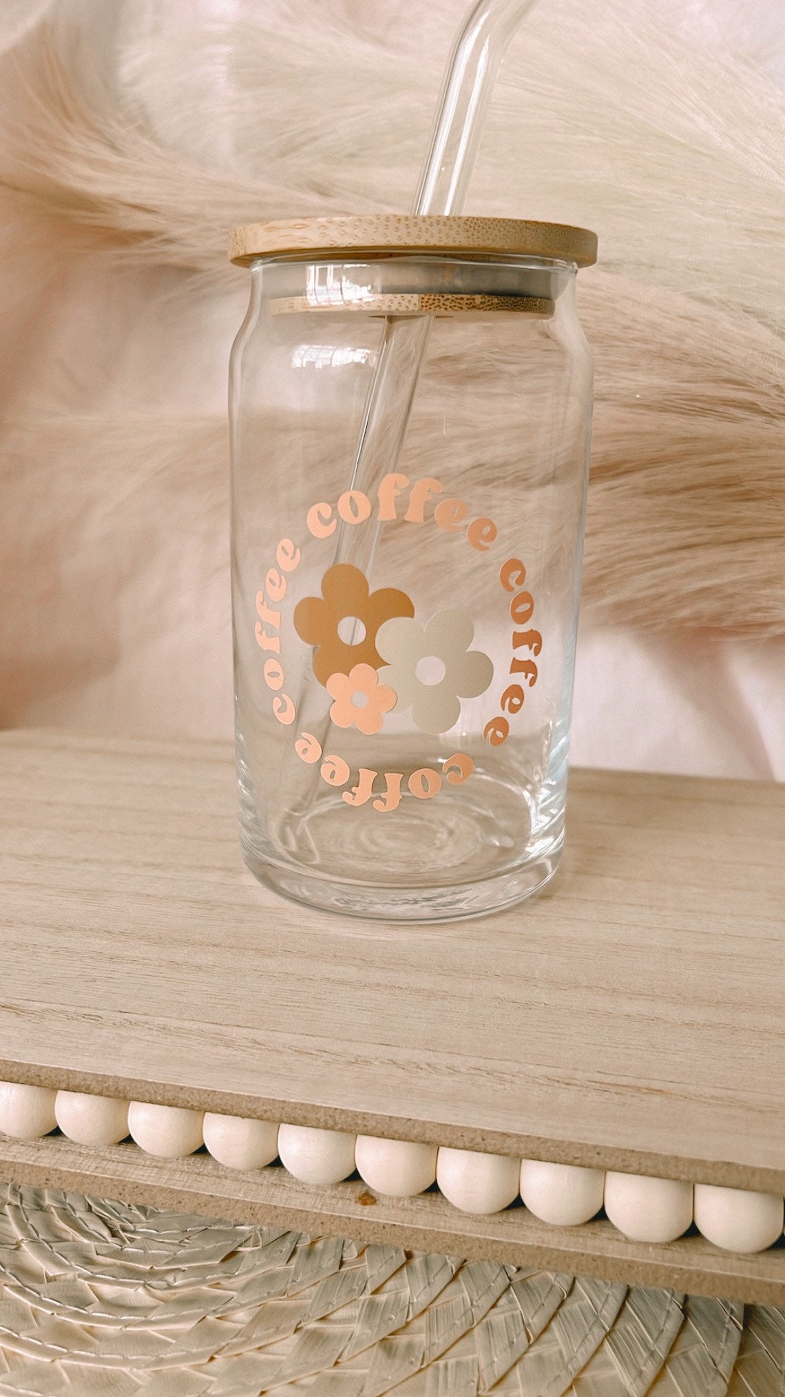 Trendy Daisy Coffee Cup Iced Glass Cup Coffee Cup Glass - Etsy