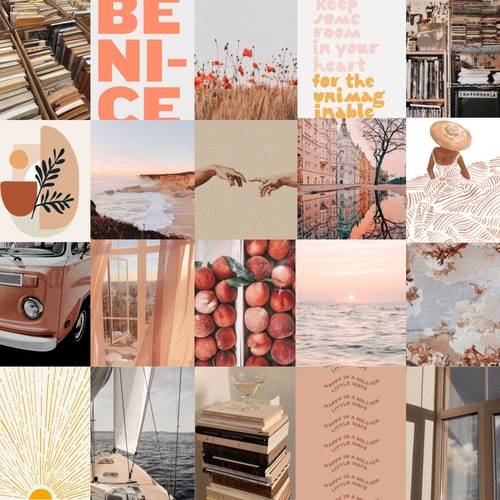 Personalized Wall Collage Kit Preset Blue Gray Aesthetic Etsy