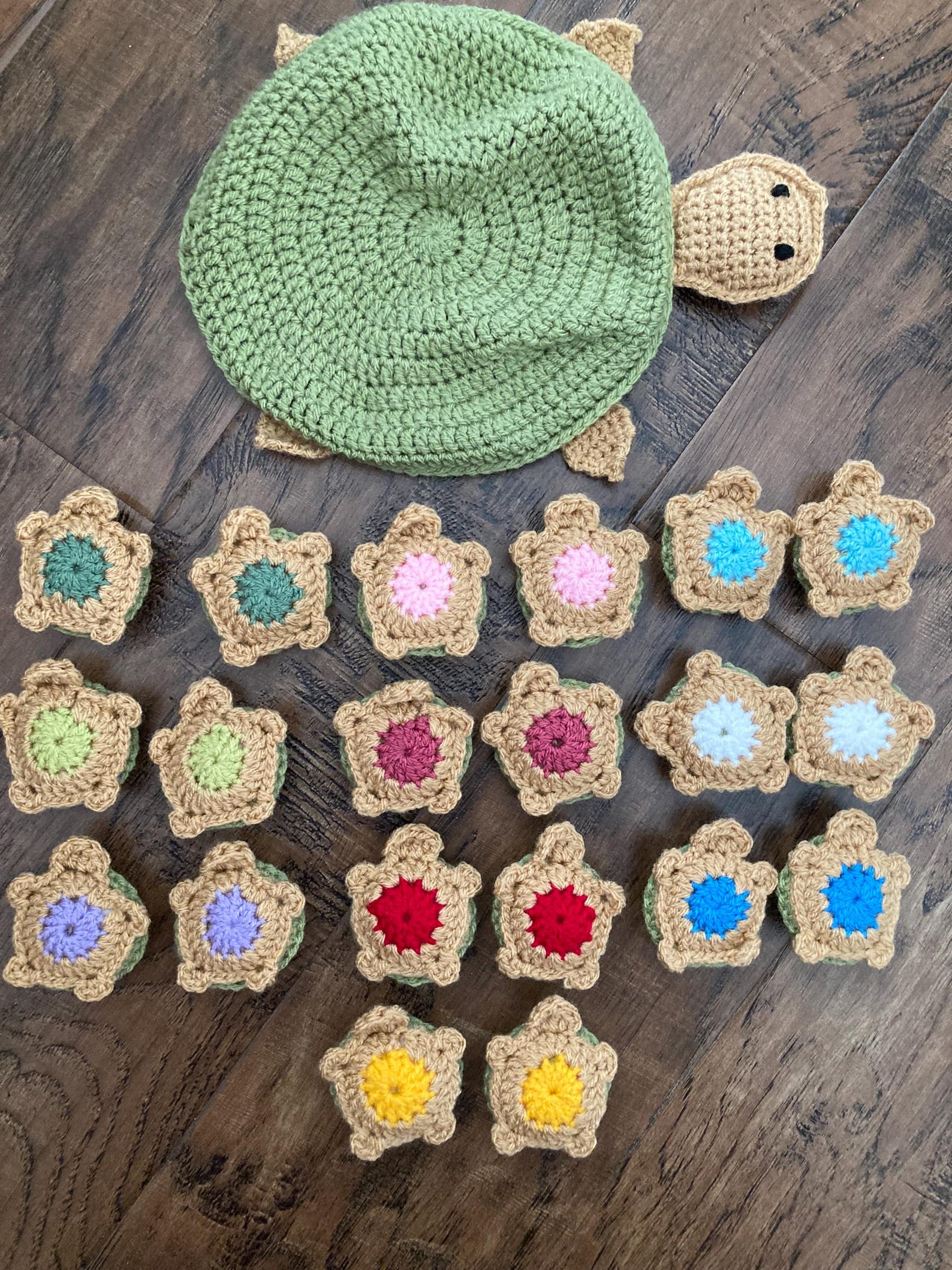Crochet Turtle Memory Game, Counting Game, Colour Match Game ...