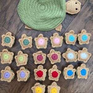 Crochet Turtle Memory Game, Counting Game, Colour Match Game ...