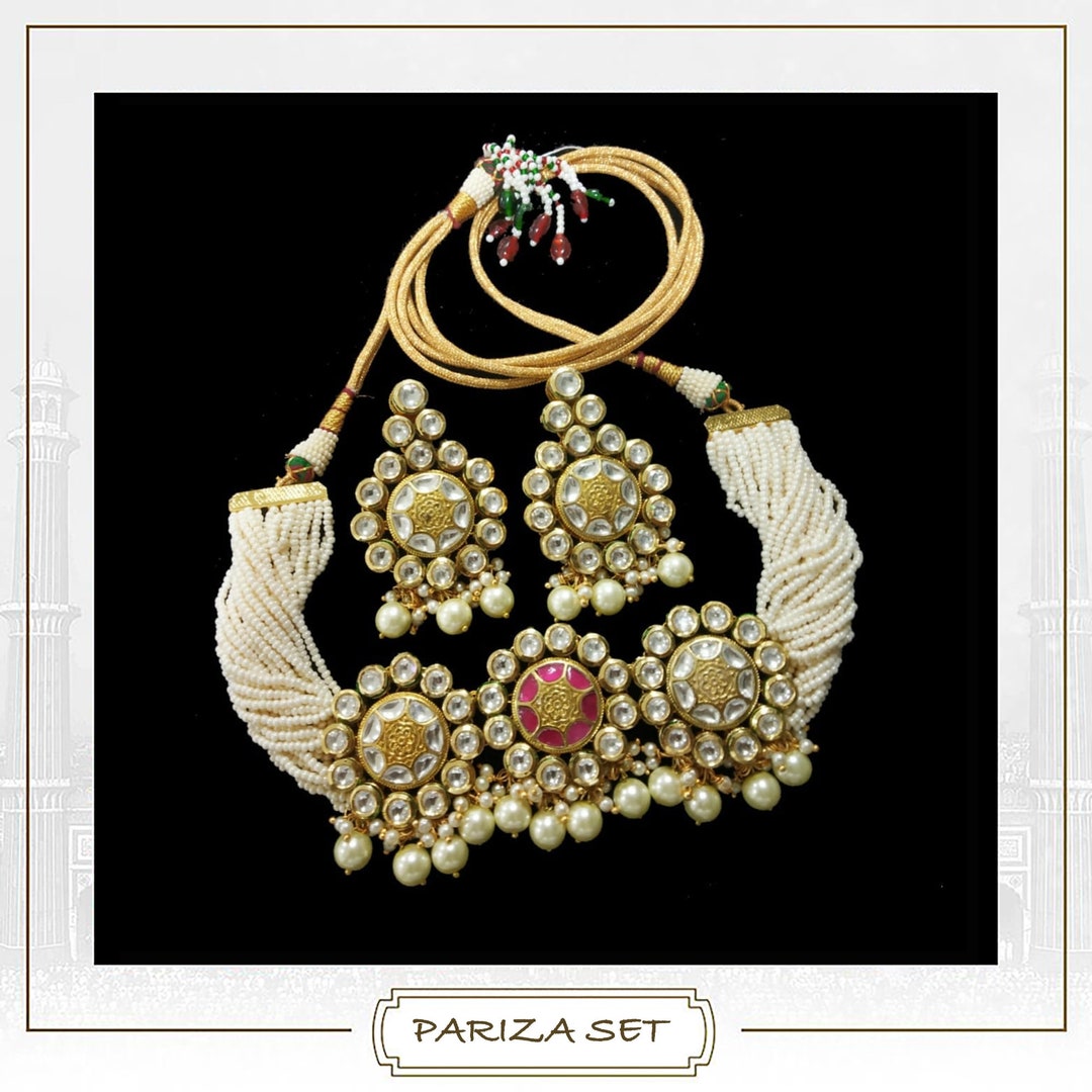 Pariza Set Layered Pearl Strandskundan Pendantspink Enamel - Etsy