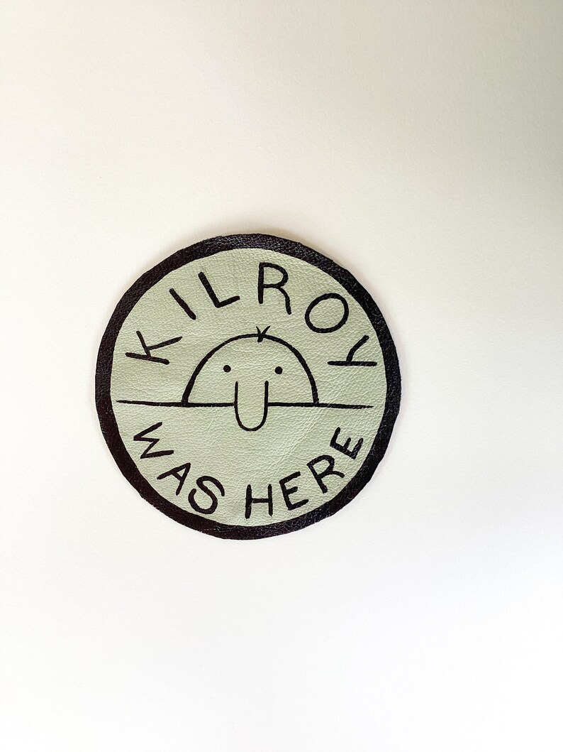 Kilroy Was Here Painted Leather Patch World War II Graffiti - Etsy