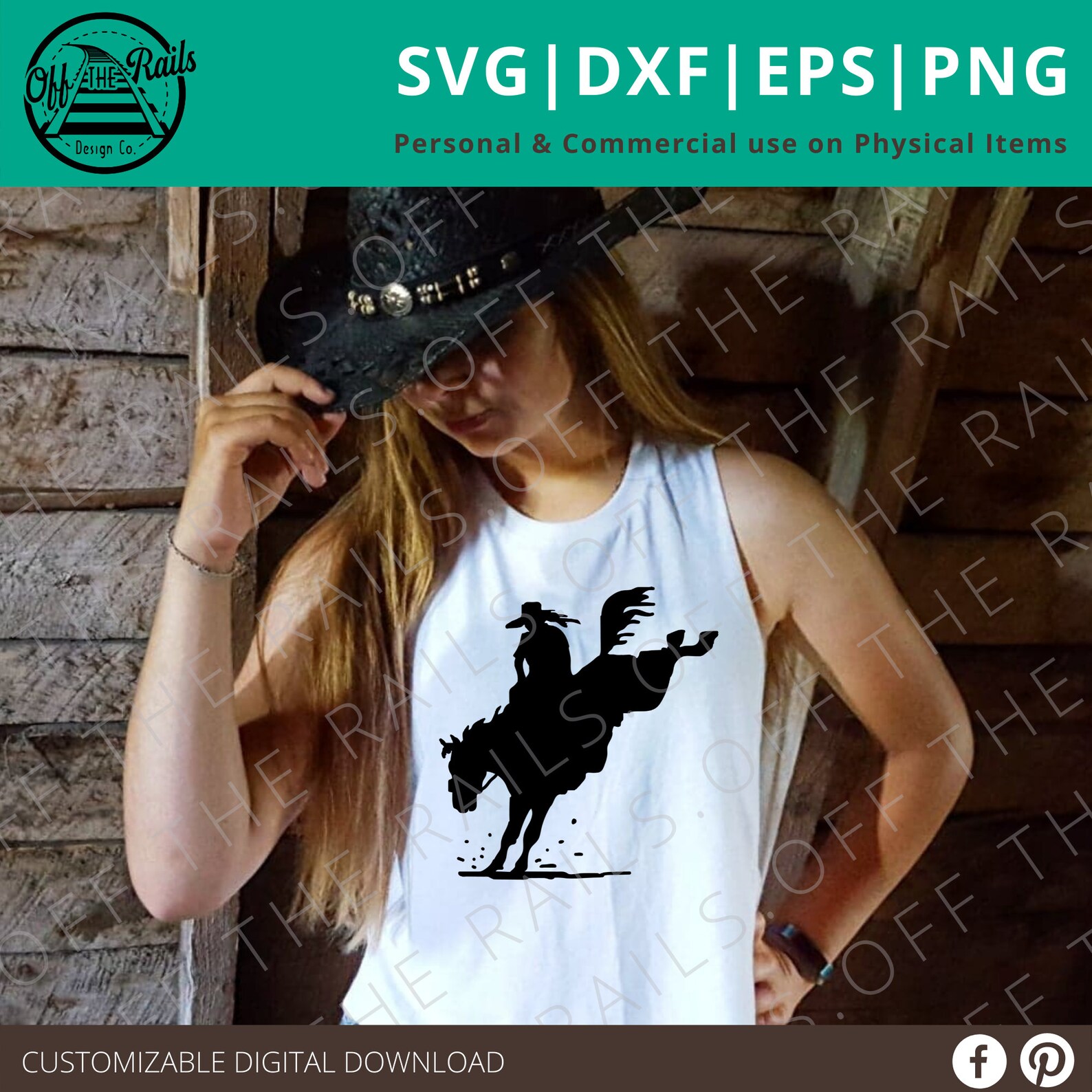 Female Bronc Rider SVG - Bronc SVG - Rodeo Svg - Dxf, Eps, Png, Svg ...