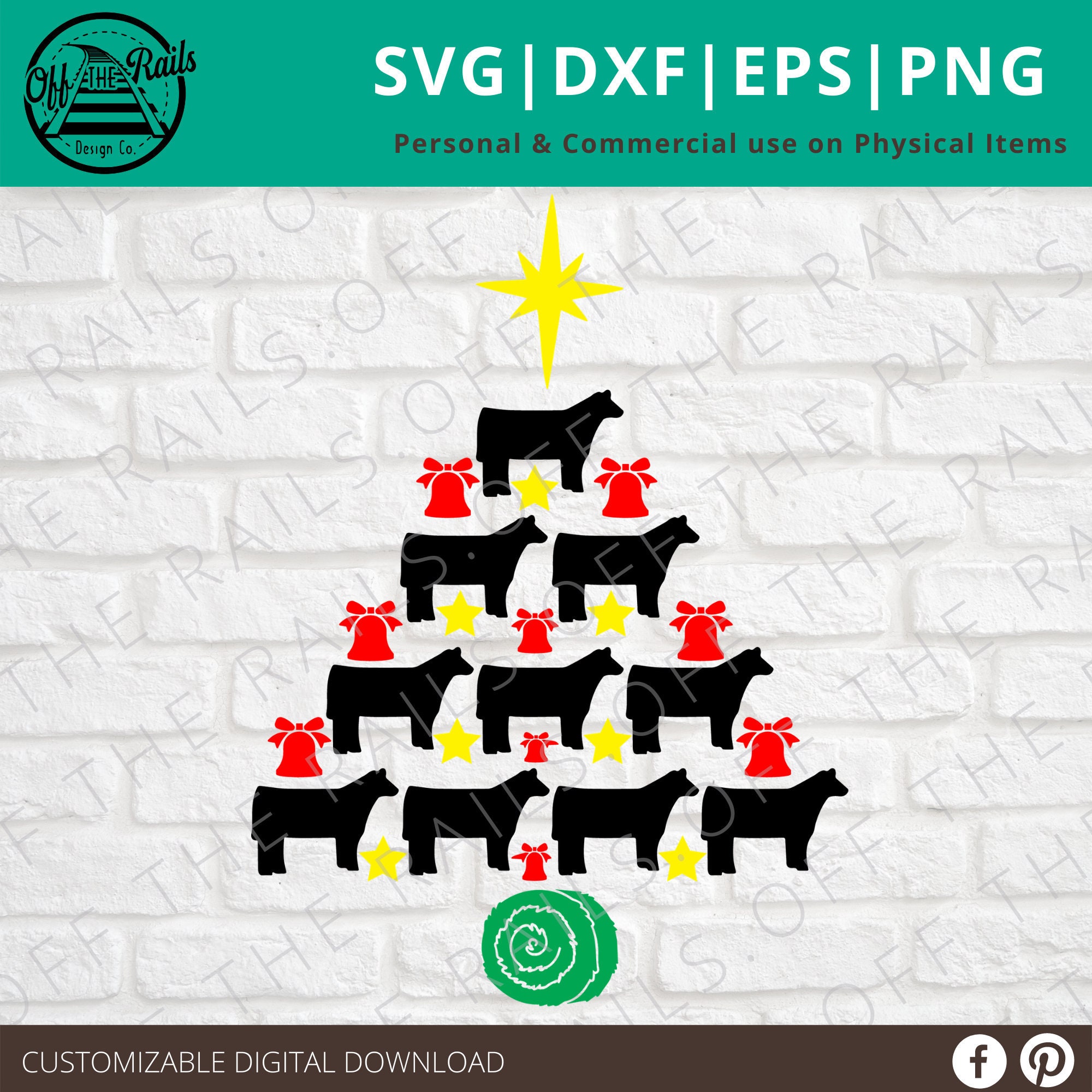 Cow Christmas Tree SVG Cow Svg Christmas SVG Tree SVG - Etsy