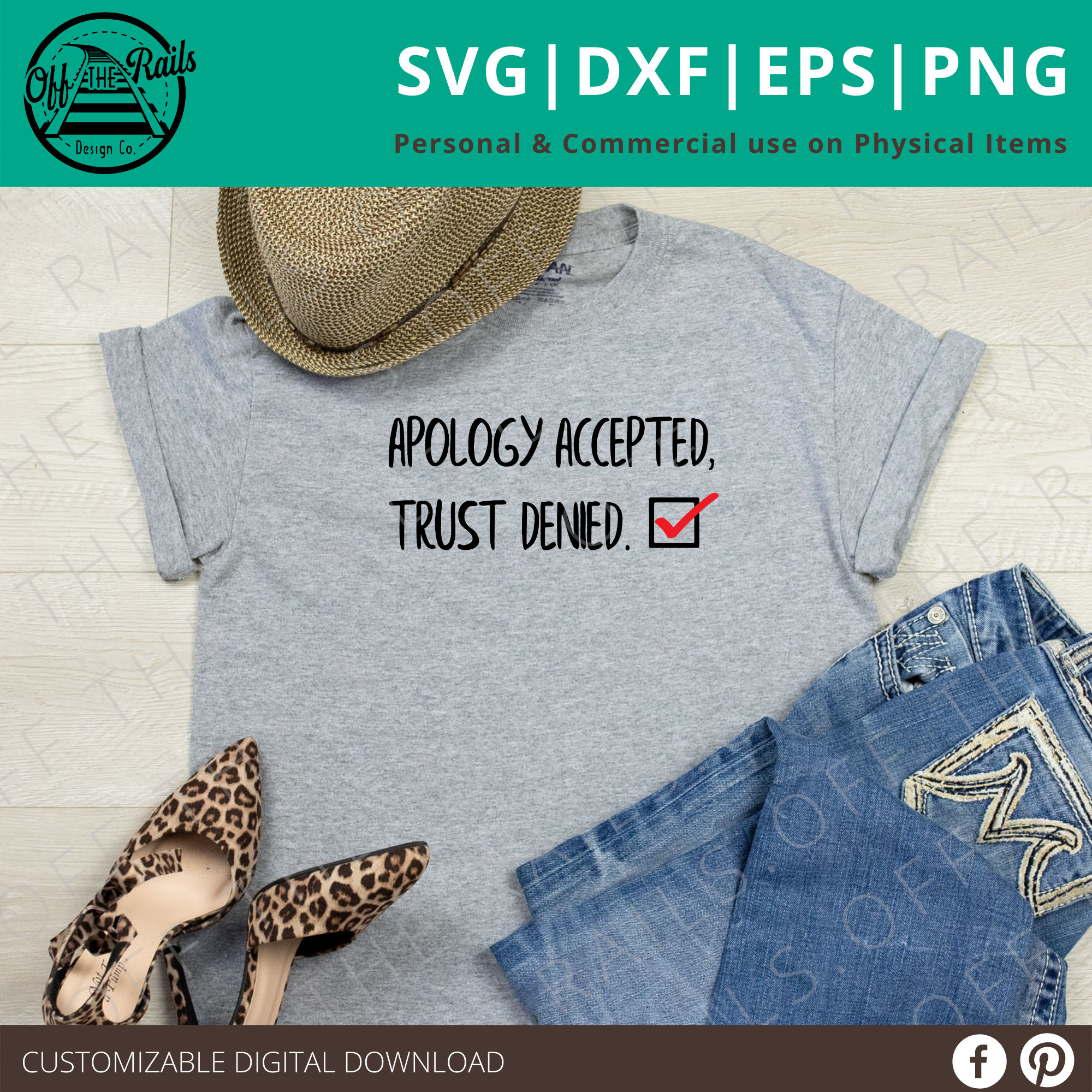 Apology Accepted Trust Denied SVG snarky svg Tshirt SVG | Etsy