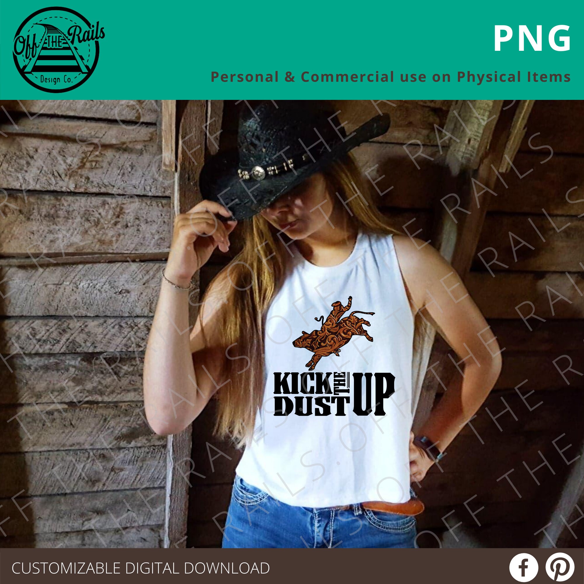 Tooled Leather Bull Rider kick the Dust Up PNG - Etsy