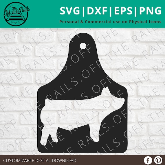 Pig Eartag SVG Show Pig SVG Digital Eartag Design Farm | Etsy