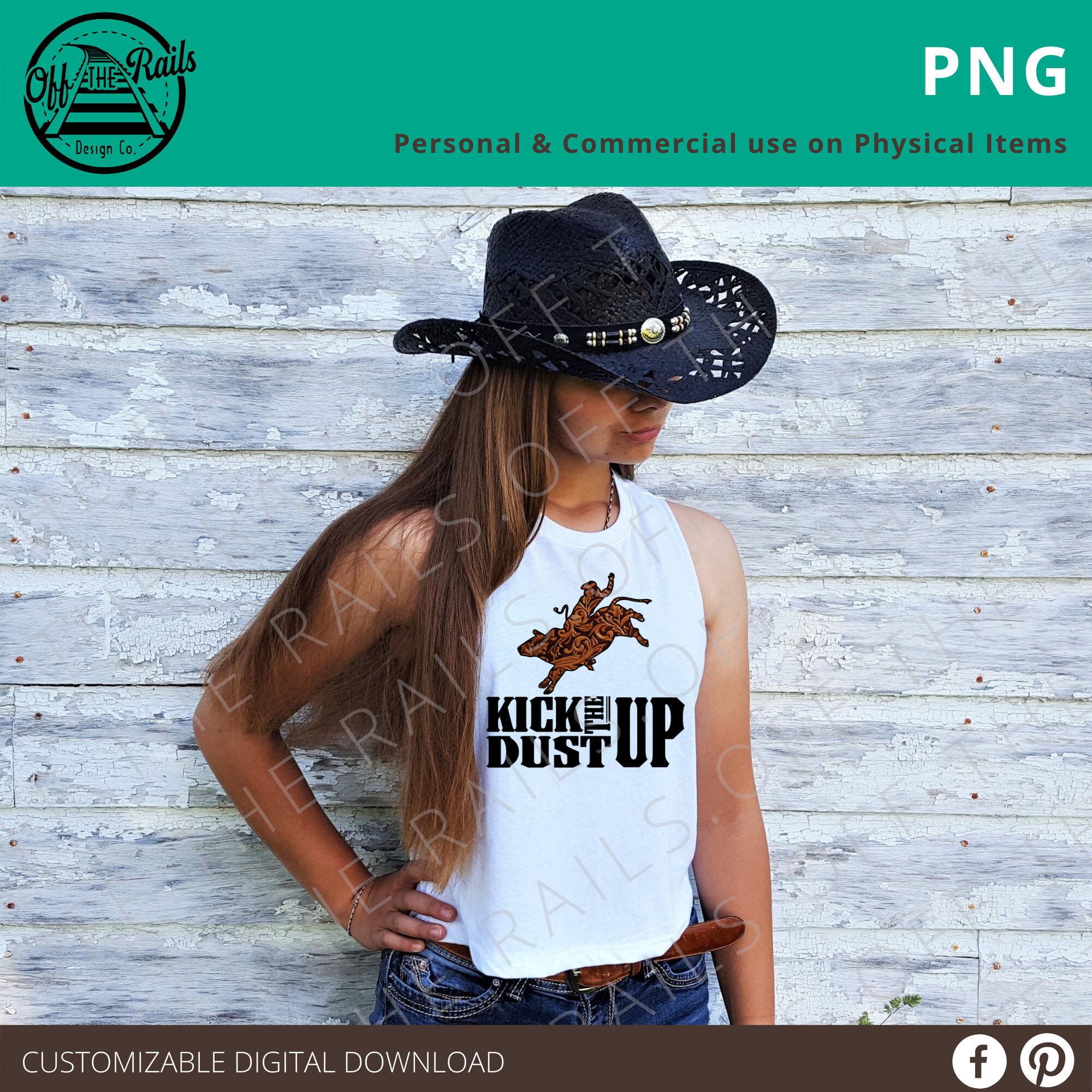 Tooled Leather Bull Rider kick the Dust Up PNG - Etsy