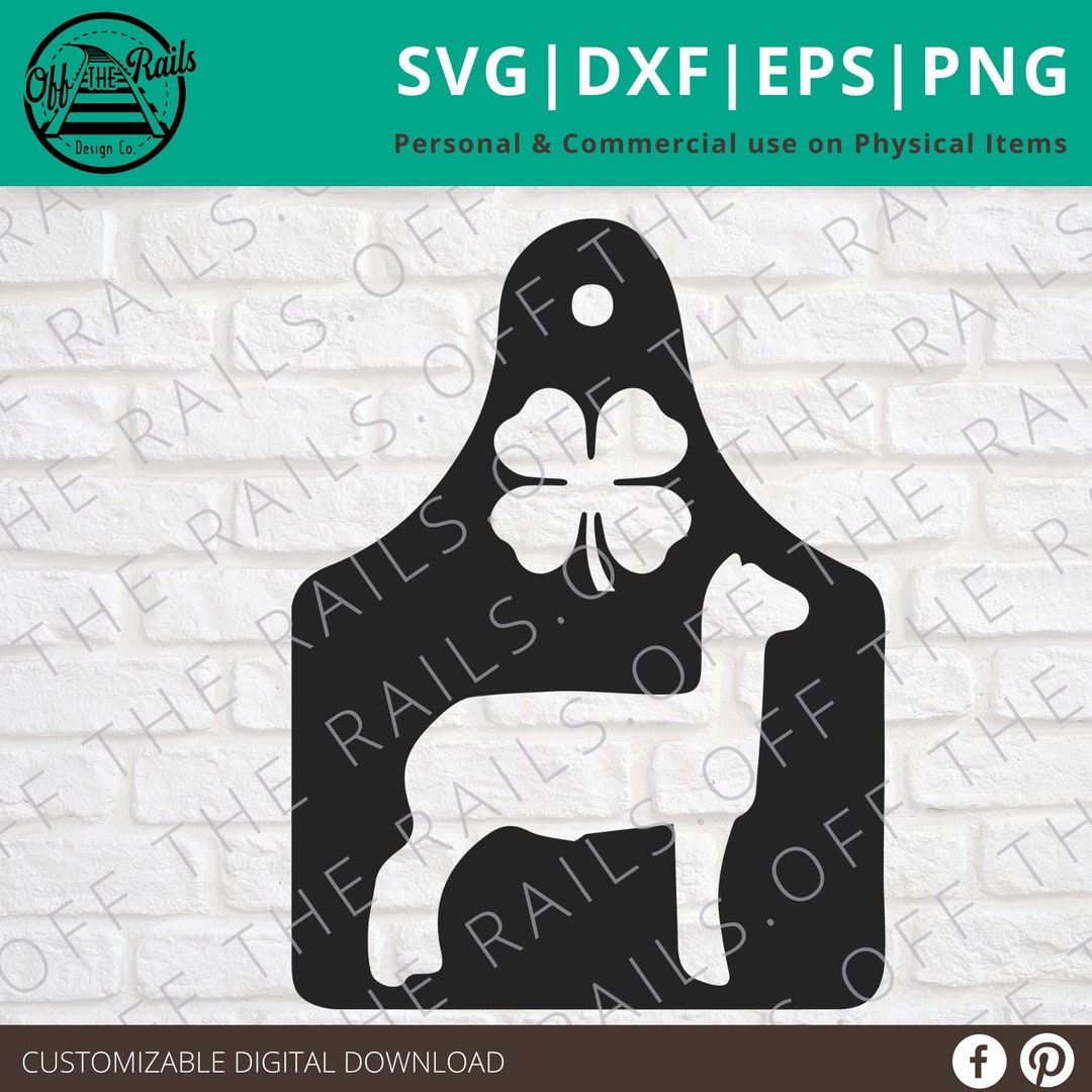 Clover Sheep Eartag SVG - Show Sheep SVG- Digital Eartag Design - Farm ...