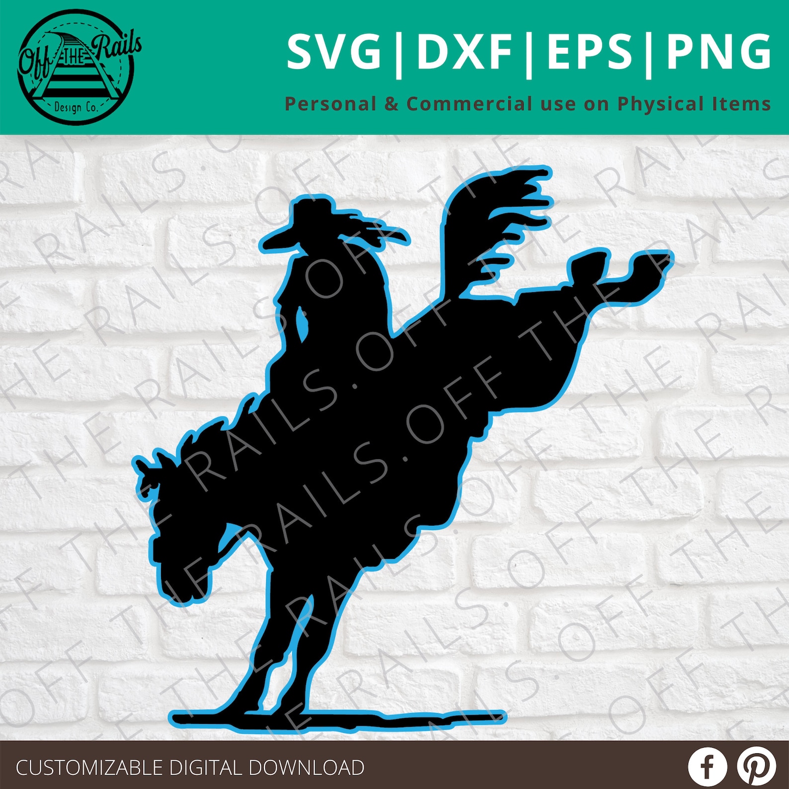 Female Bronc Rider SVG Bronc SVG Rodeo Svg Dxf Eps - Etsy