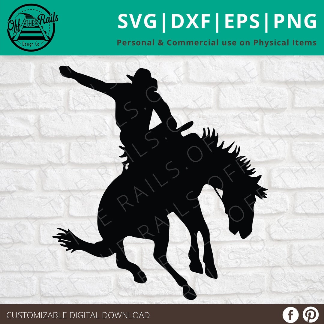 Rodeo Bronc Rider SVG - Bronc SVG - Rodeo Svg - Dxf, Eps, Png, Svg ...