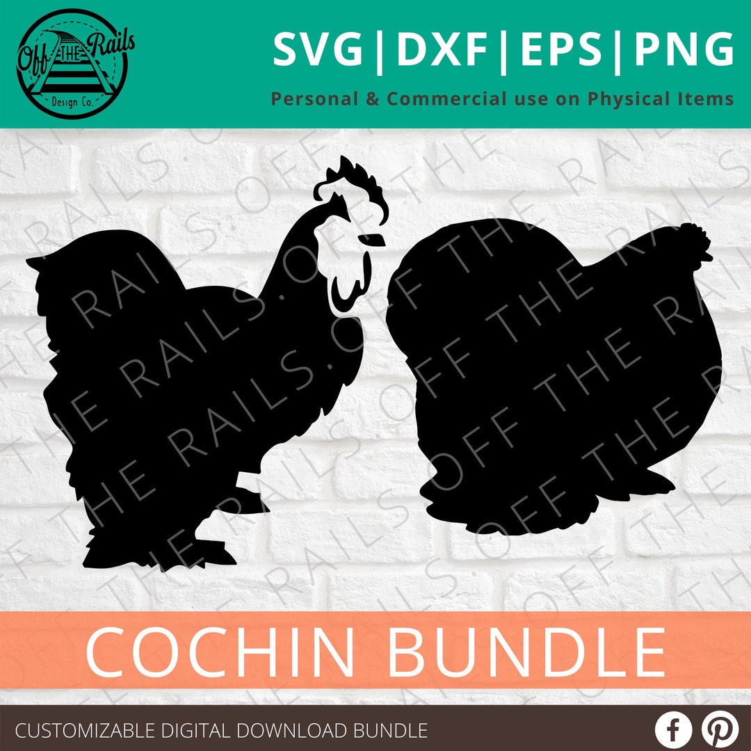 Cochin Chicken SVG Bundle - Cochin SVG- Digital Chicken Design - Farm ...