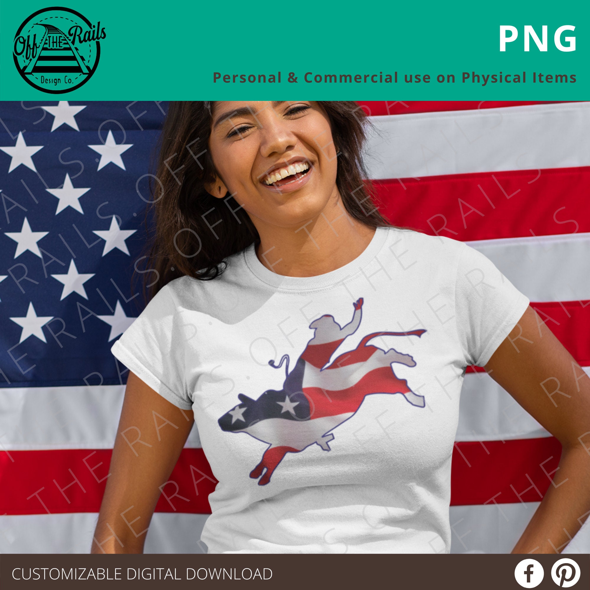 Patriotic Bull Rider PNG - Bull Rider Patriotic Design - Bull Rider ...