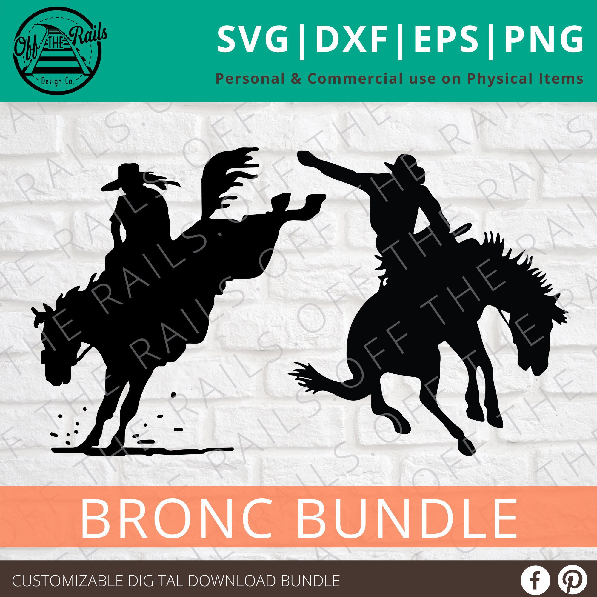 Rodeo Bronc Rider SVG Bundle Bronc SVG Rodeo Svg Dxf | Etsy