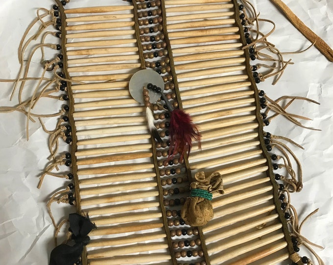 Two Tone Buffalo Bone Breastplate Choker Geronimo Regalia Pow Wow ...