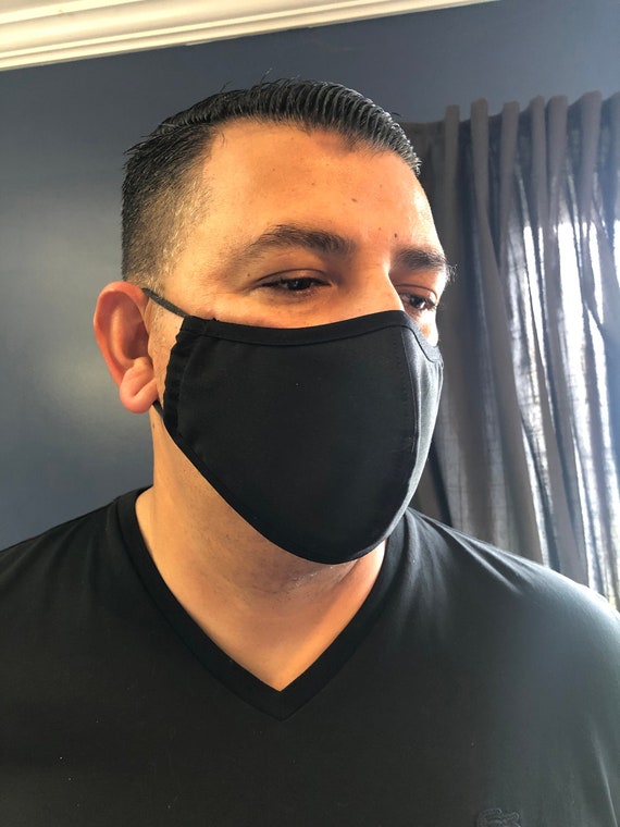 Black Face Mask Made in USA Handmade Face Mask Soft | Etsy