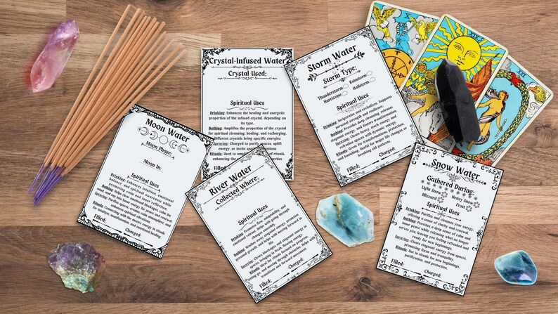 Printable Spiritual Water Labels Designed for Cleansing, Protection ...
