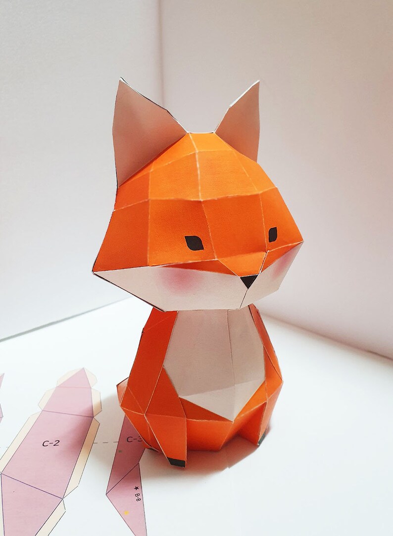 Fox Paper Toy | Etsy