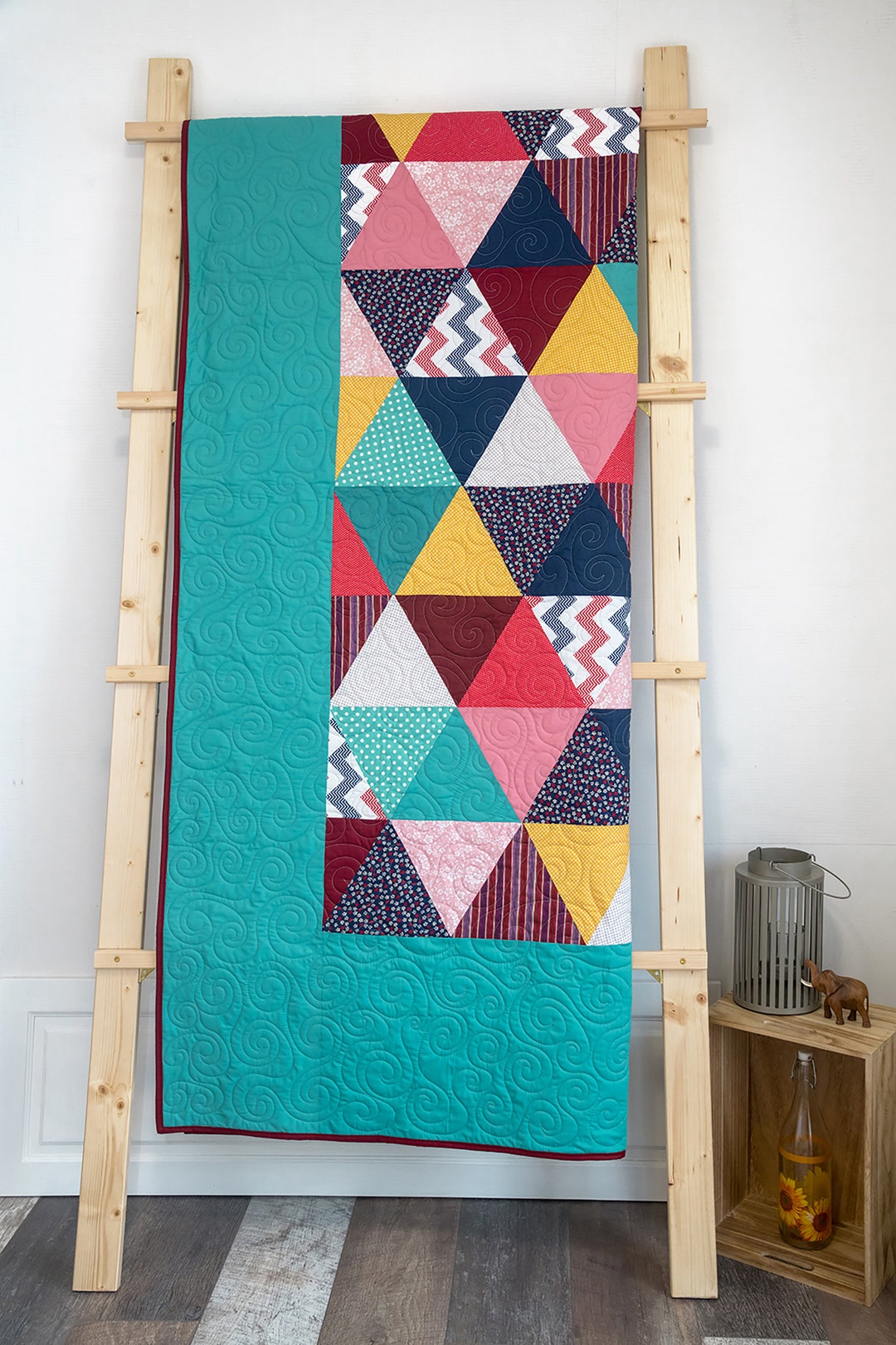 Modern Patchwork Quilt | Handmade Modern Quilt | Modern Pattern Quilt ...