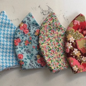 Face Mask 100 % Cotton FILTER INSERT/NOSE Wire/adjustable Elastic ...