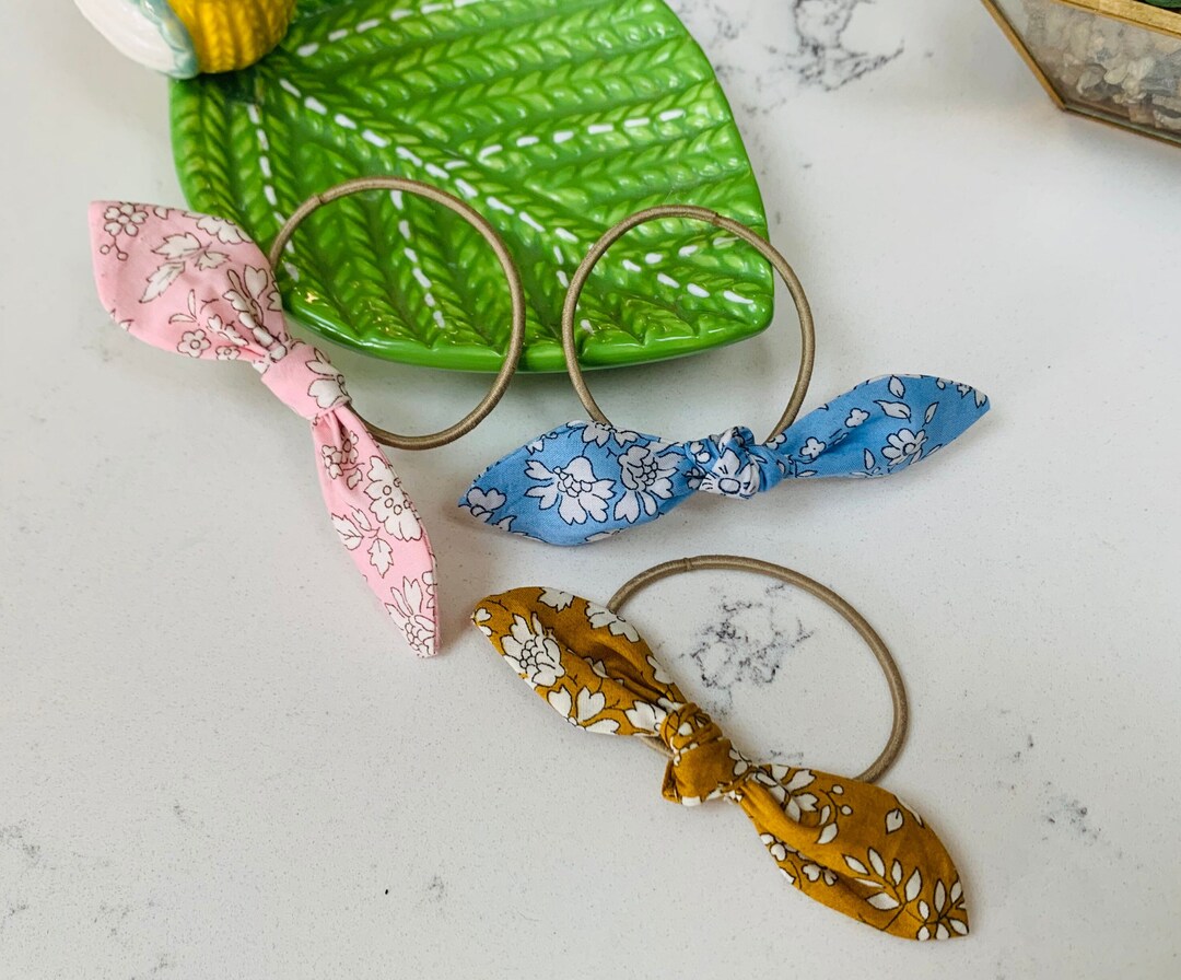 Liberty of London Fabric Girls Baby Bunny Ear Bow Hair Bobbles, Hair ...