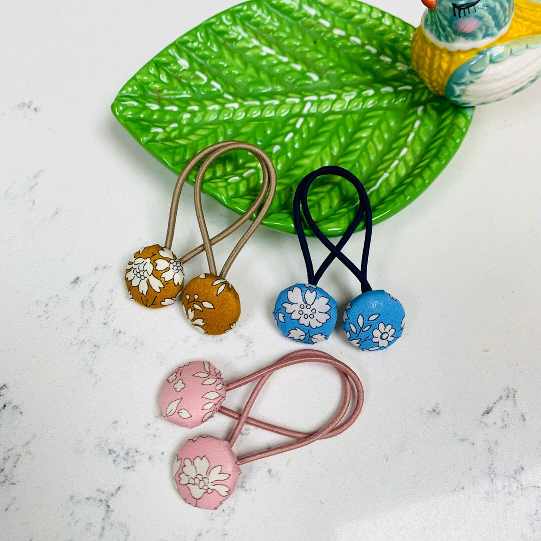 Liberty of London Fabric Girls Baby Hair Button Bobbles Floral Flower ...
