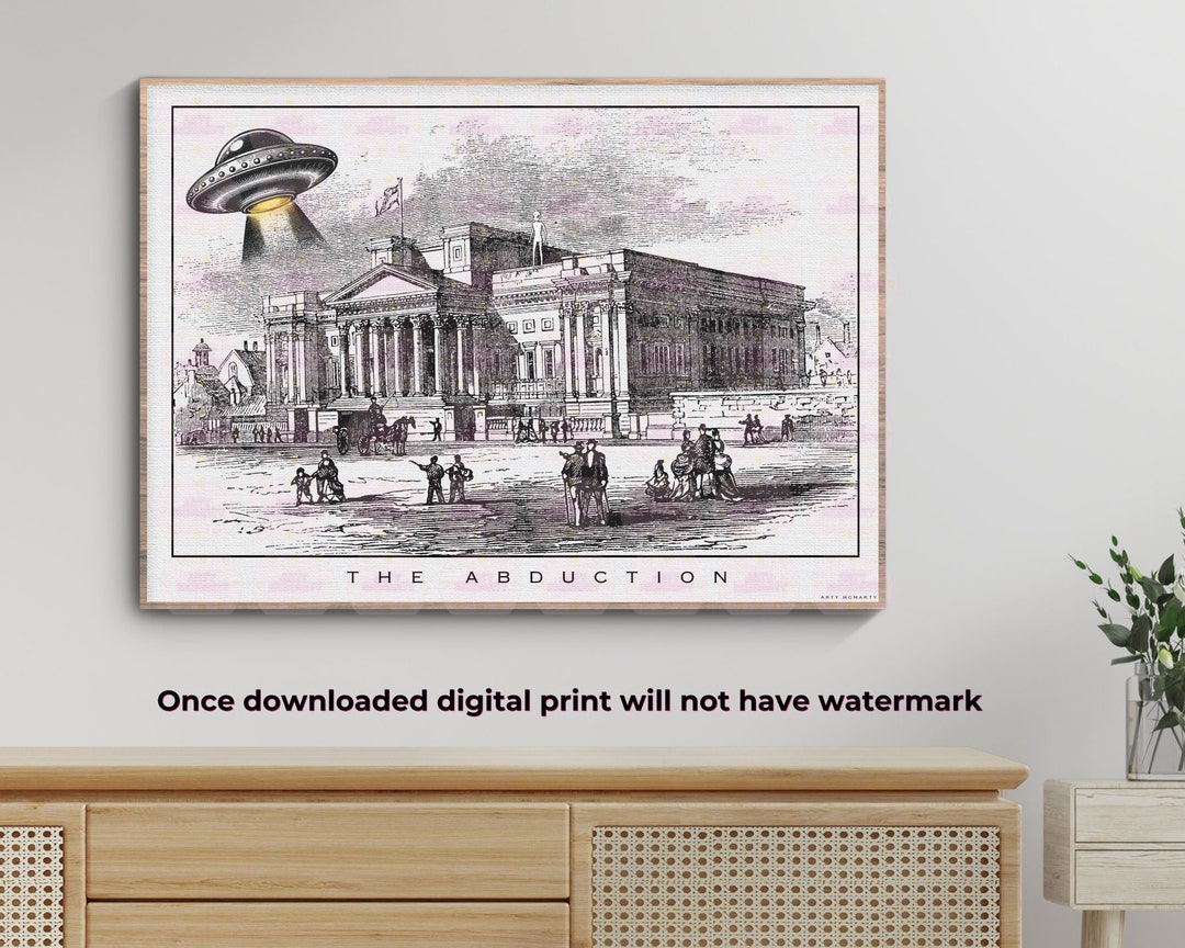 Alien Poster , UFO Poster, UFO Illustration , Human Abduction , UFO ...