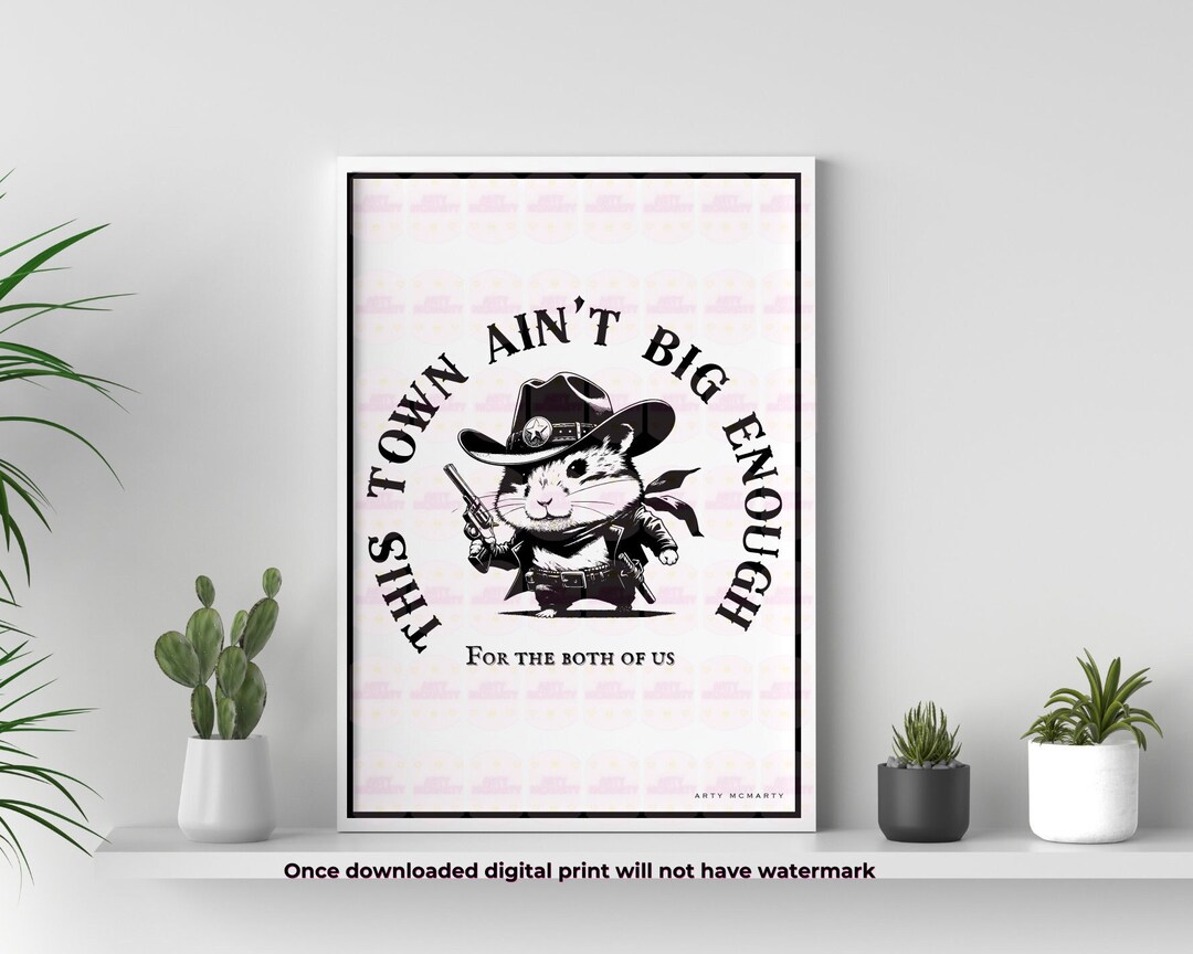 Hamster Cowboy Poster , Cowboy Art , Western Illustration, Hamster Art ...