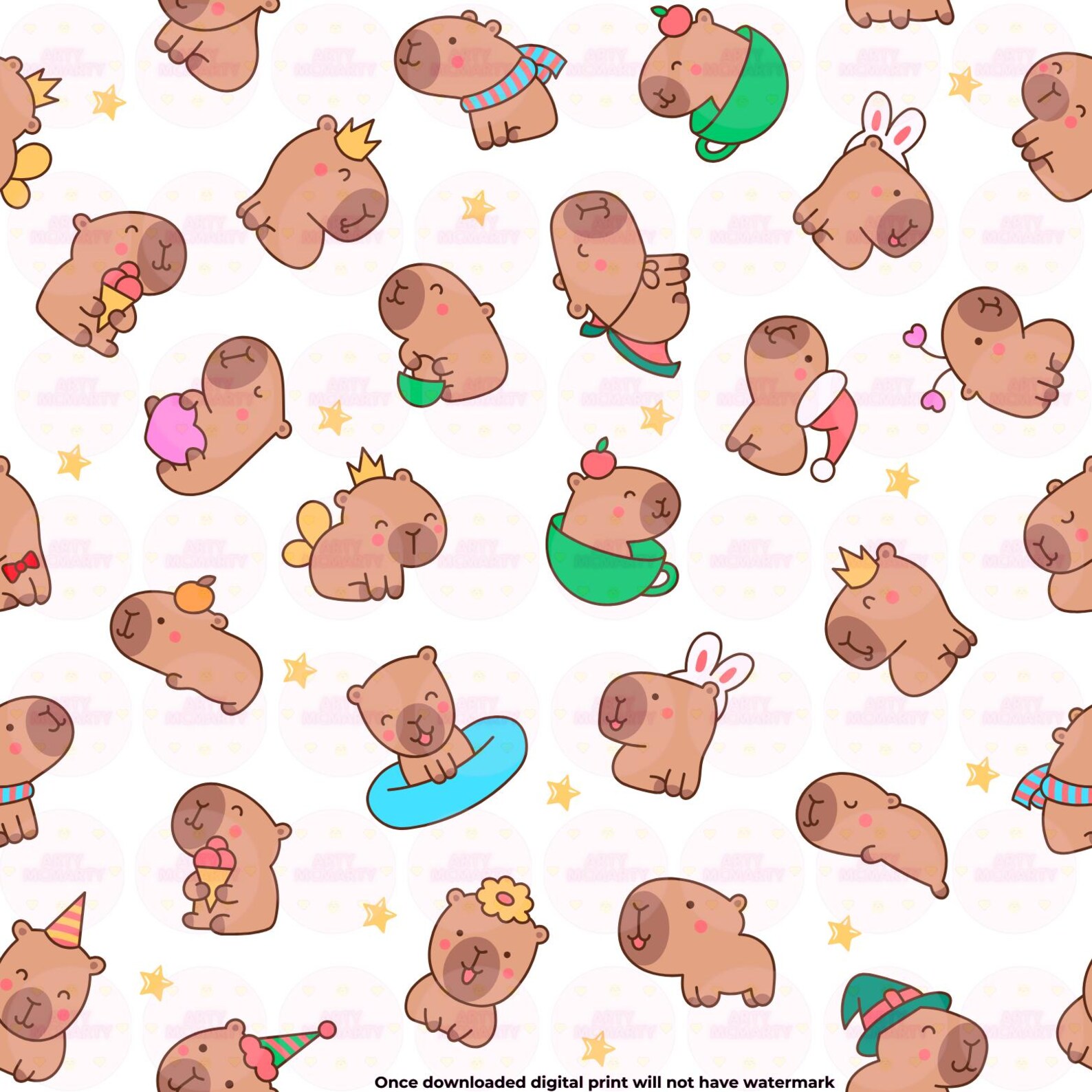 Capybara Clipart, Capybara PNG, Cute Capybara, Kawaii Clipart, Capybara ...