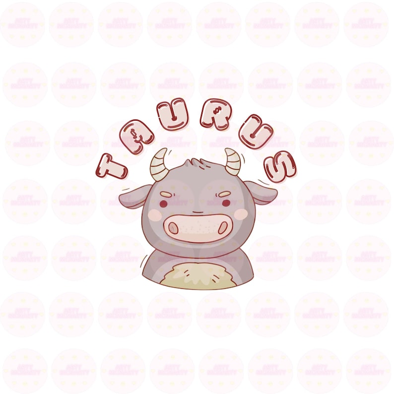 Star Sign Clipart, Horoscope Clipart, Taurus, Kawaii Clipart, Taurus ...