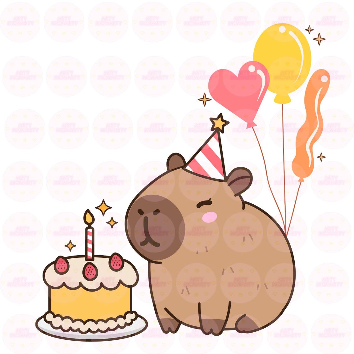 Capybara Clipart, Capybara PNG, Cute Capybara, Kawaii Clipart, Capybara ...