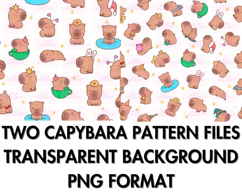 Capybara Clipart, Capybara PNG, Cute Capybara, Kawaii Clipart, Capybara ...