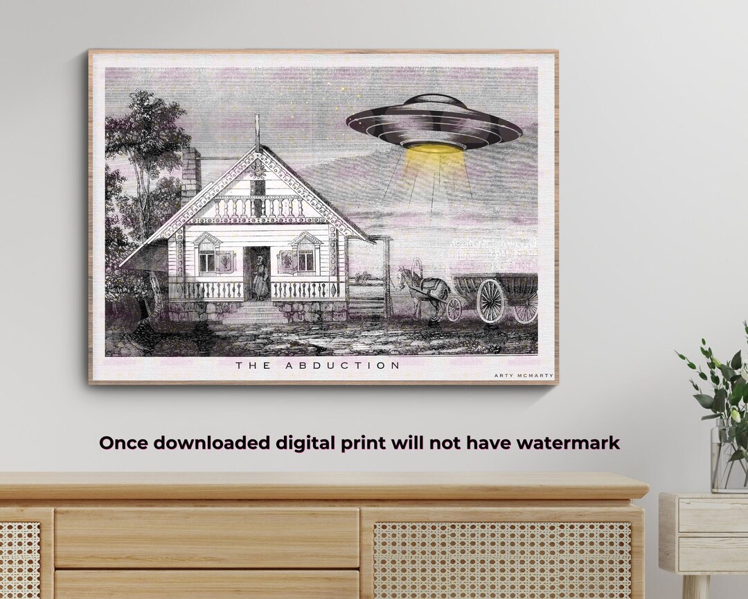 Alien Poster , UFO Poster , UFO Illustration , A4 Poster, A3 Poster ...