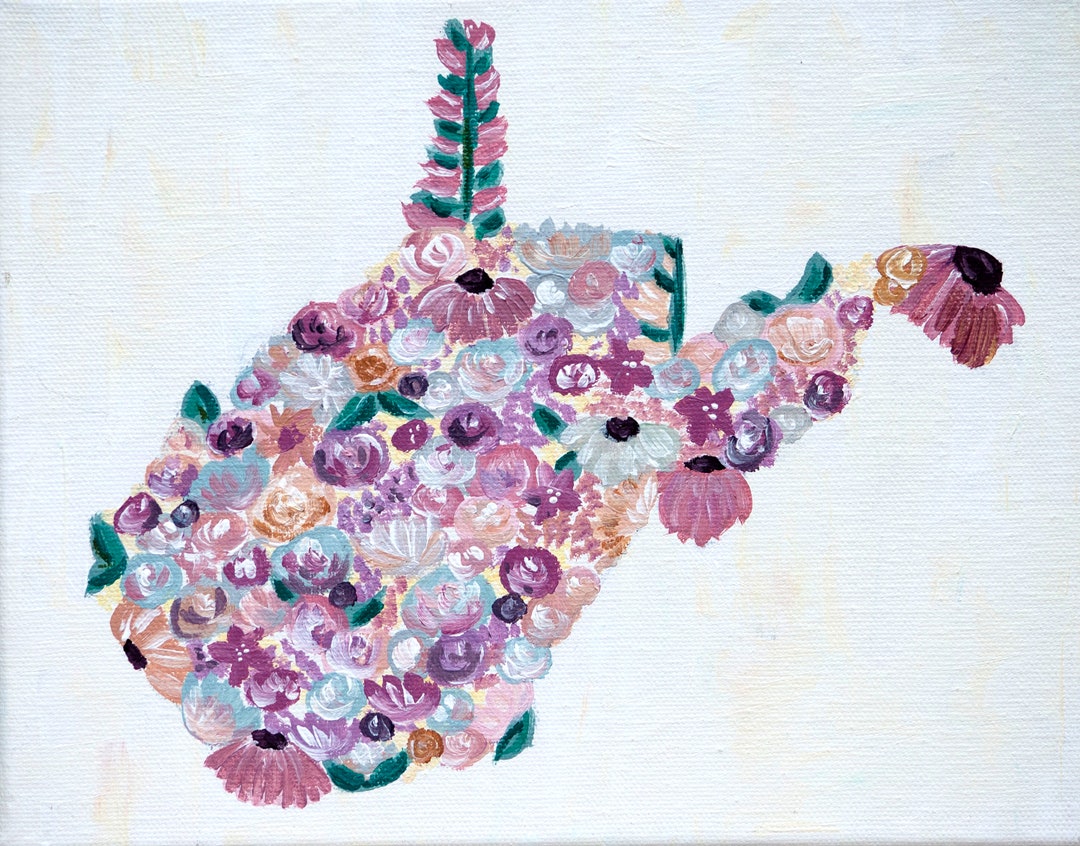 West Virginia Art Print | WVU | Floral Artwork | Jane Lew | West ...