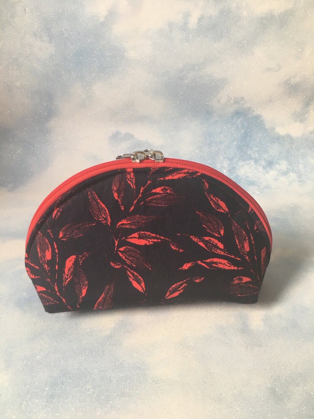 Red and Black Leaf Dumpling Pouch - Etsy