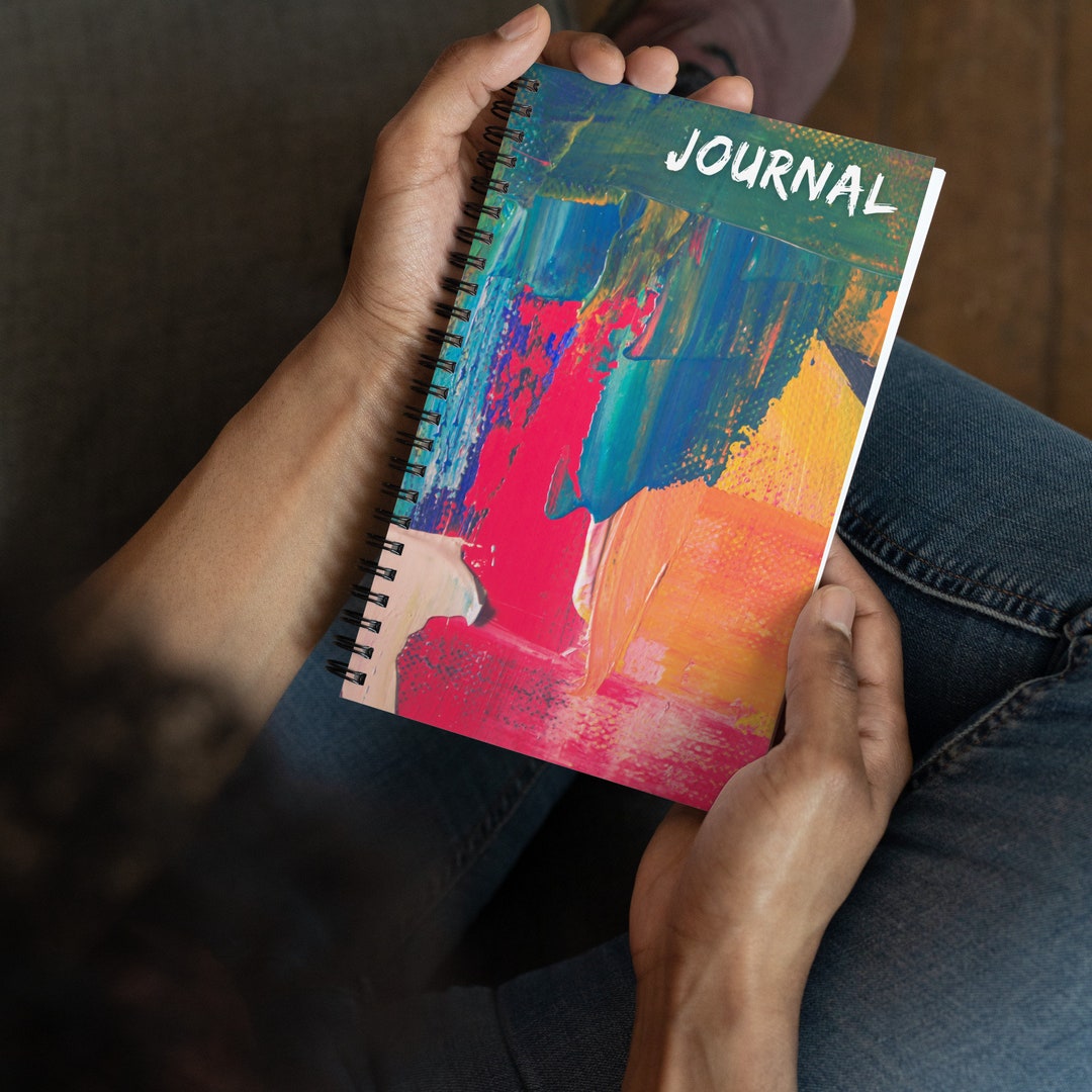 Colorful Journal, Diary, Ideas, Dotted Spiral Notebook, Art Cover - Etsy