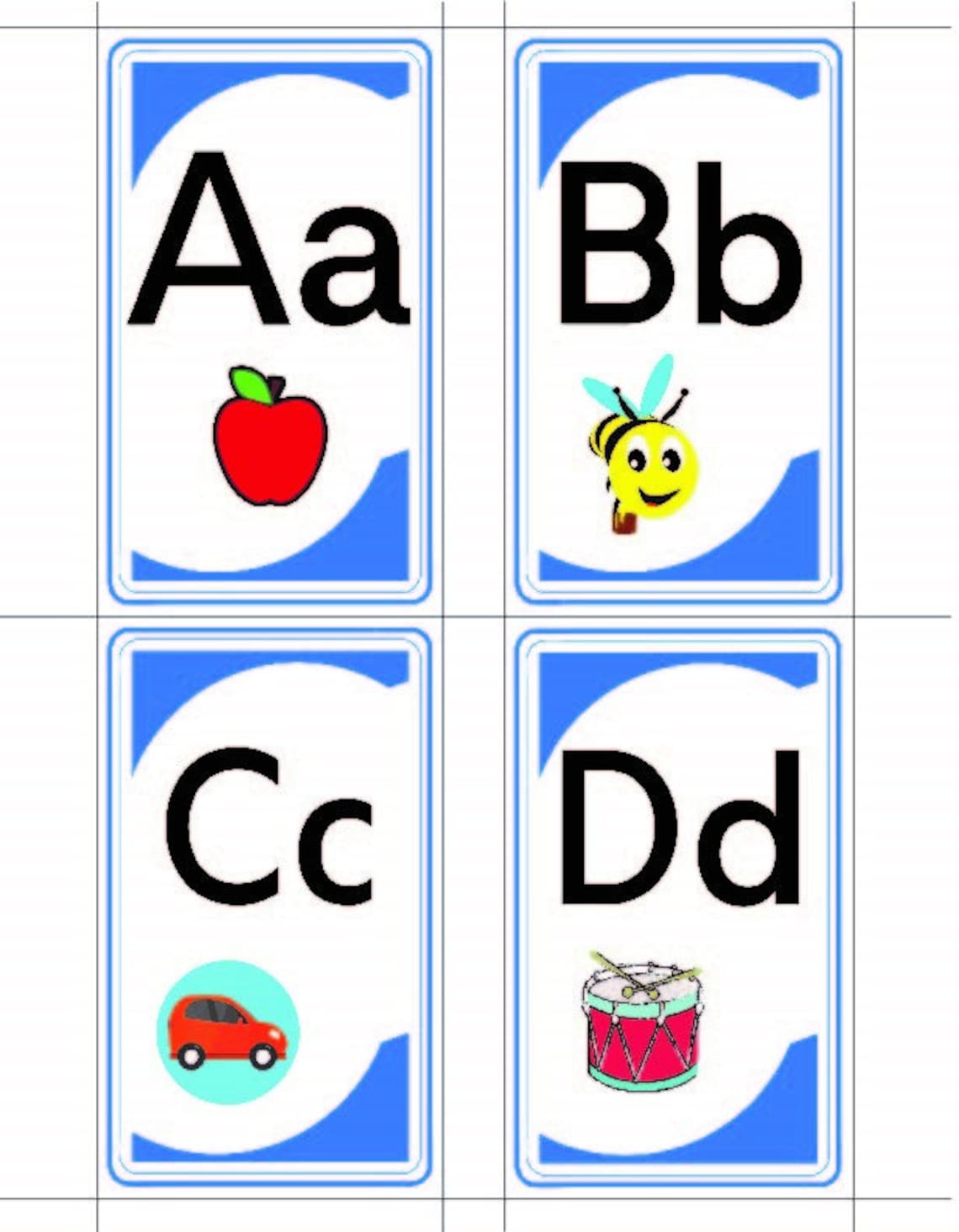 ABC Flashcards, Printable Download, Printable, Downloadable Prints ...