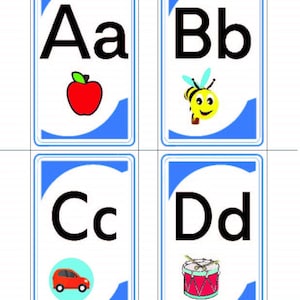ABC Flashcards, Printable Download, Printable, Downloadable Prints ...