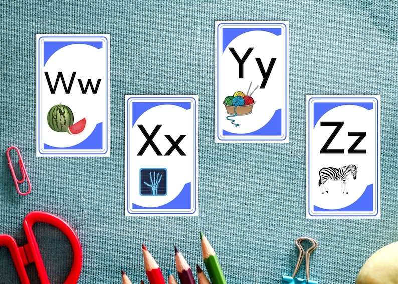 ABC Flashcards, Printable Download, Printable, Downloadable Prints ...