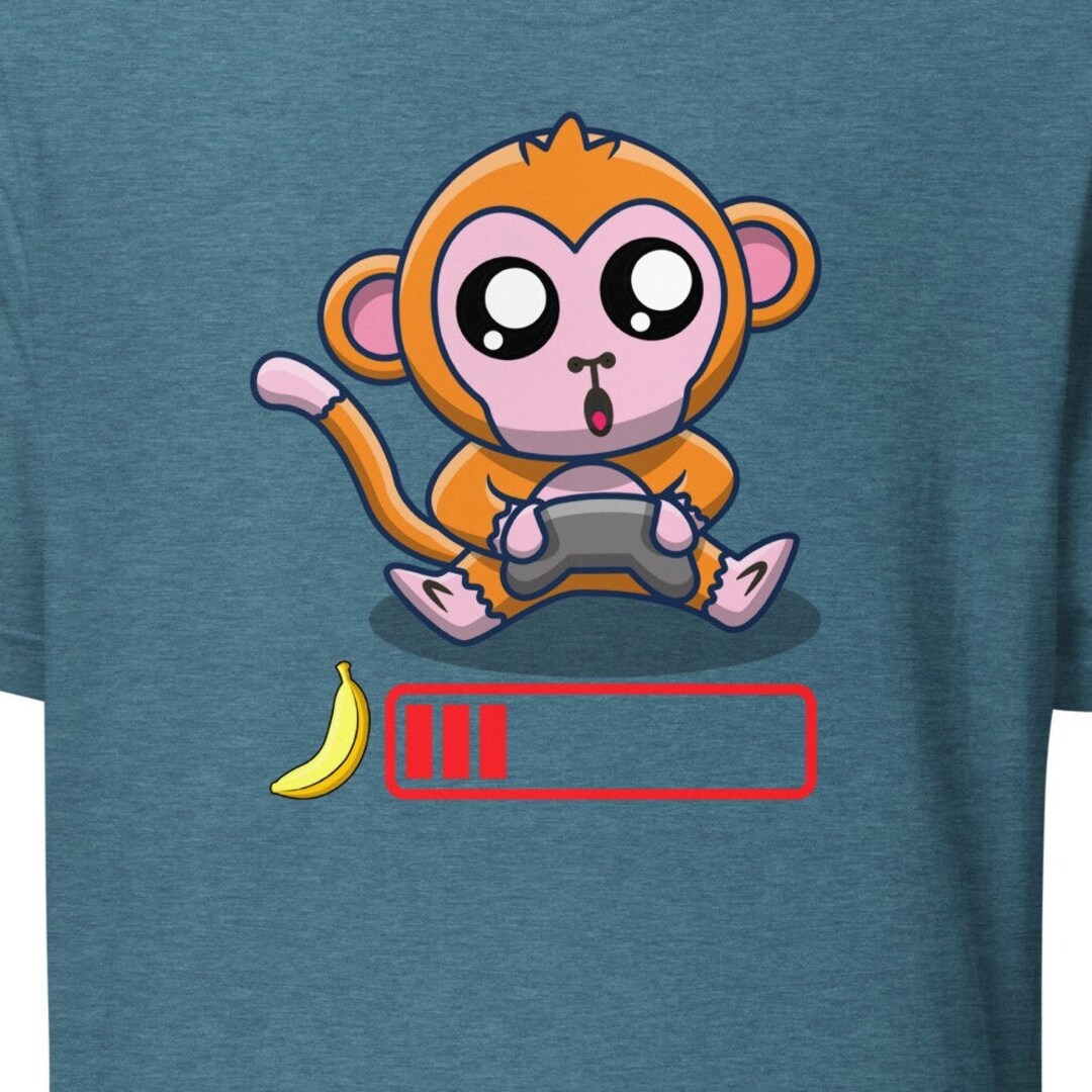 Monkey Gamer Tee With Banana Controller - Perfect for Tech Buffs and ...
