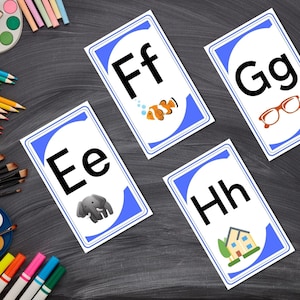 ABC Flashcards, Printable Download, Printable, Downloadable Prints ...